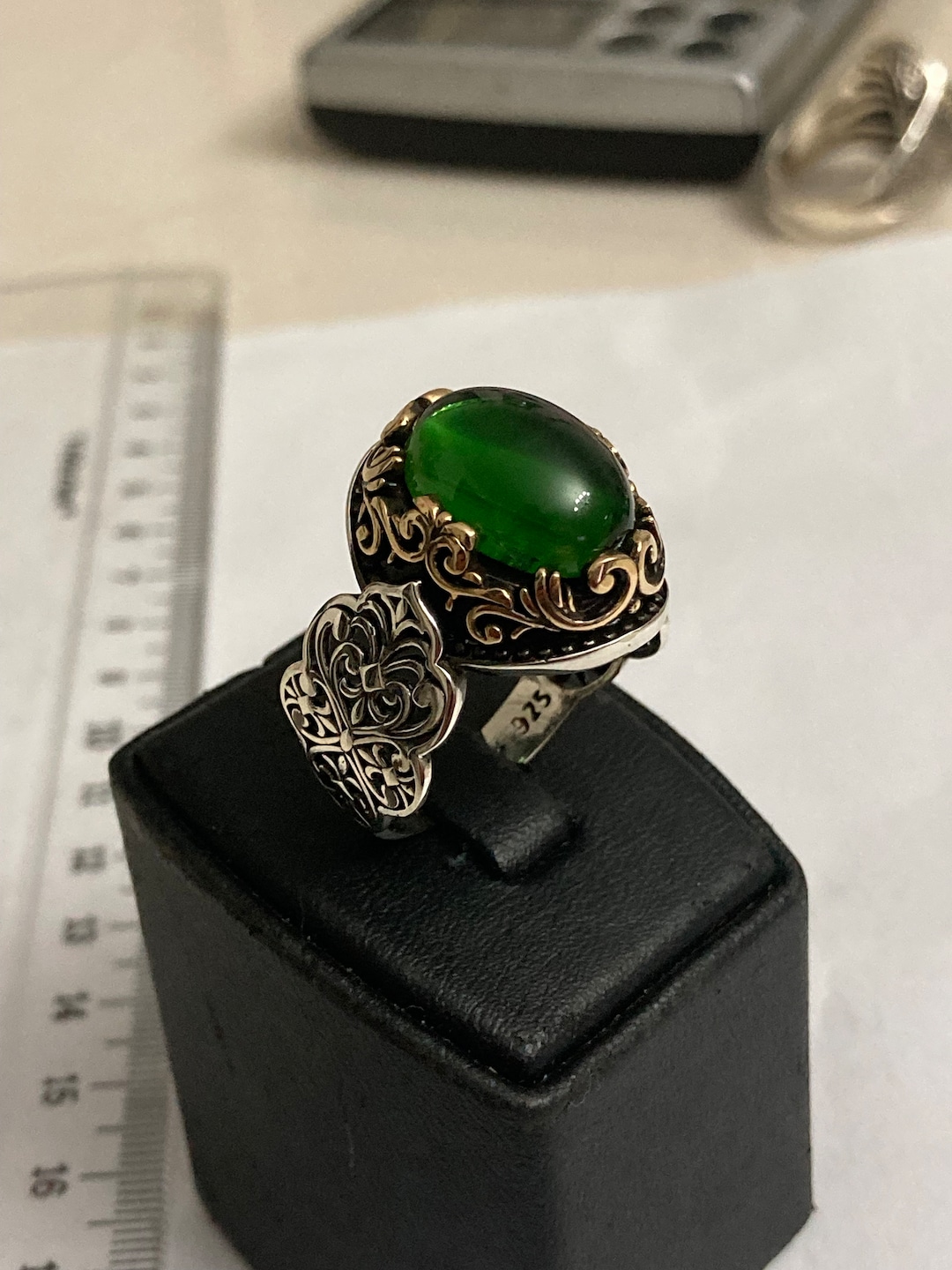 Green Stone Men's Ring - Etsy