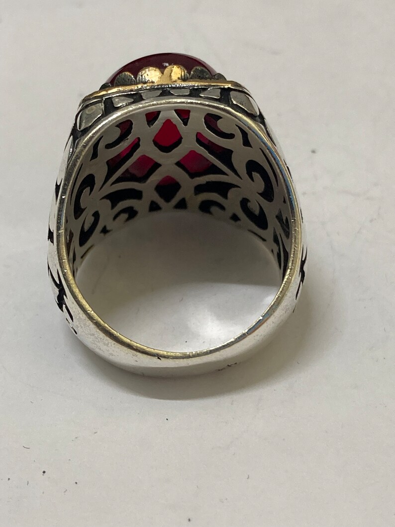 Red Stone Men's Ring - Etsy