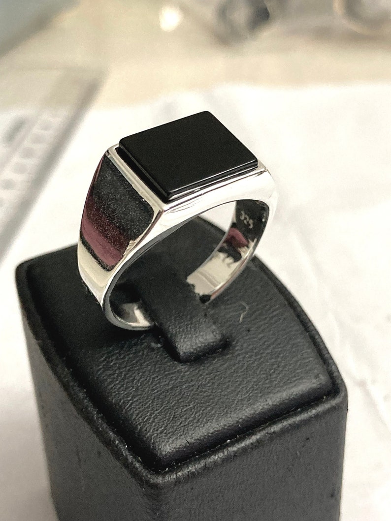 Black Stone Men's Ring - Etsy