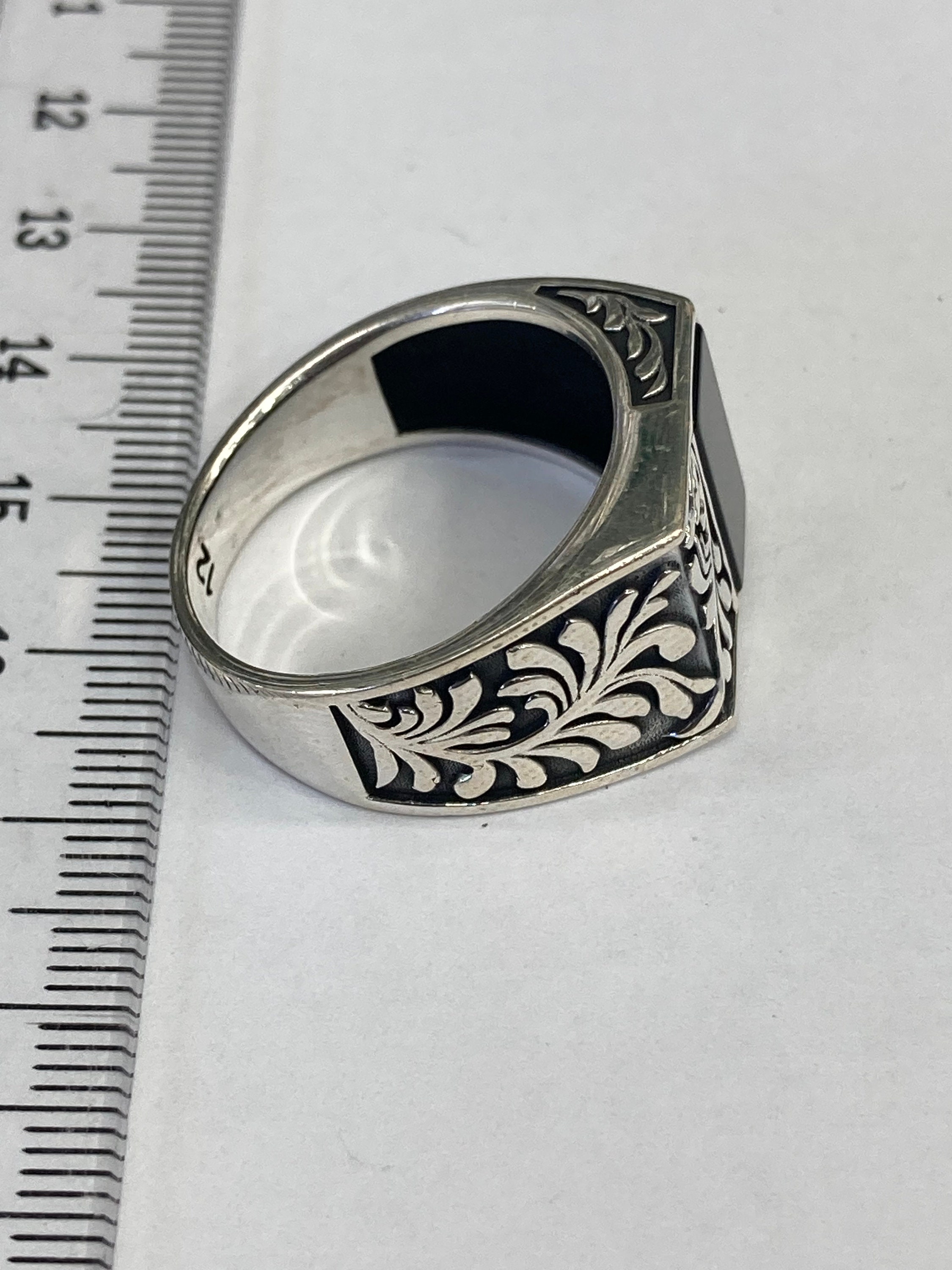 Black Stone Ring - Etsy