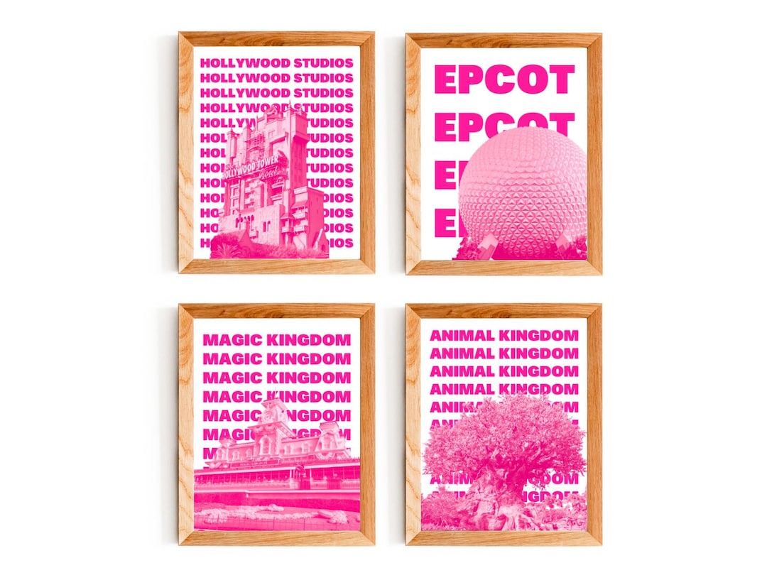 Pink Theme Park Wall Art, Magic Kingdom Decor, Main Street Usa Poster ...