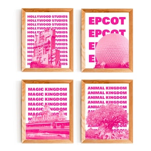 Pink Theme Park Wall Art, Magic Kingdom Decor, Main Street Usa Poster ...