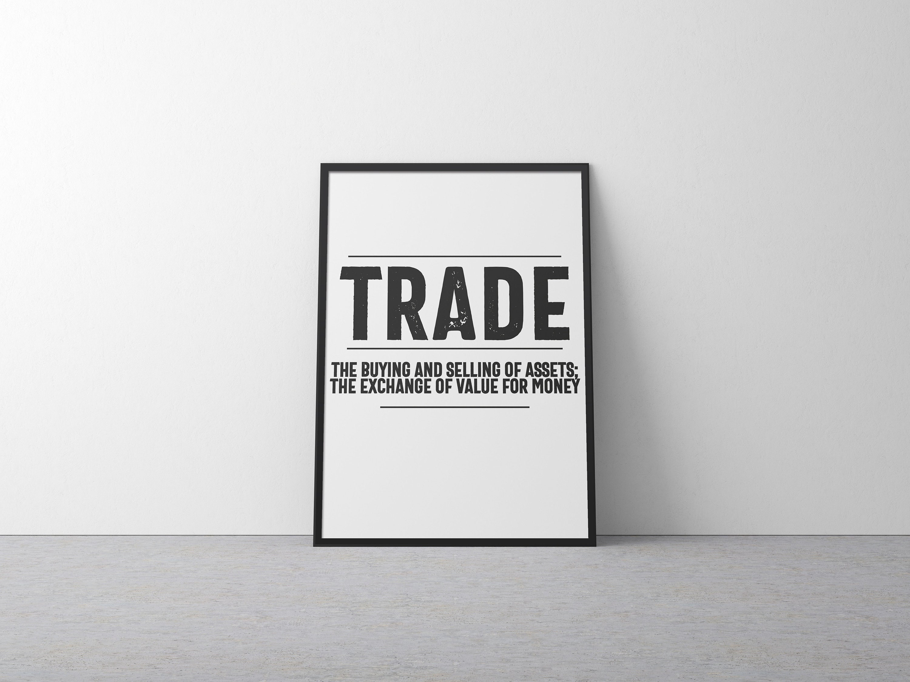 TRADE Quote Definition Digital Download Printable Wall Art white - Etsy