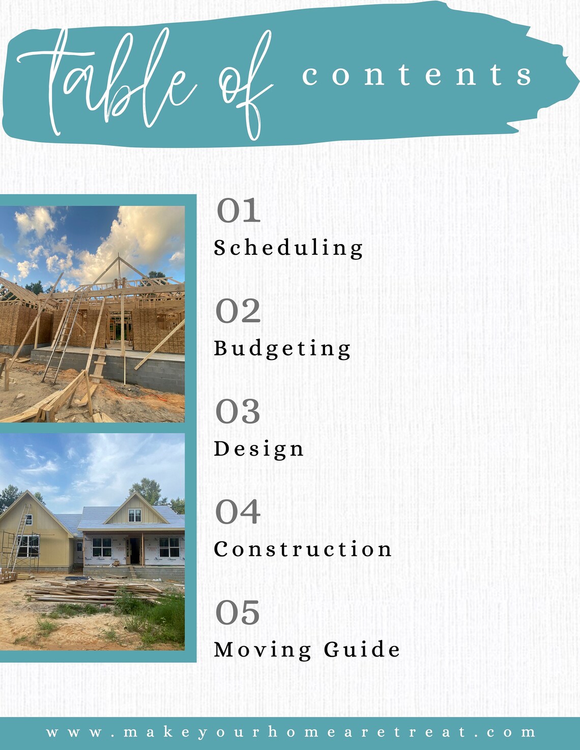 New Home Construction Workbook Printable - Etsy