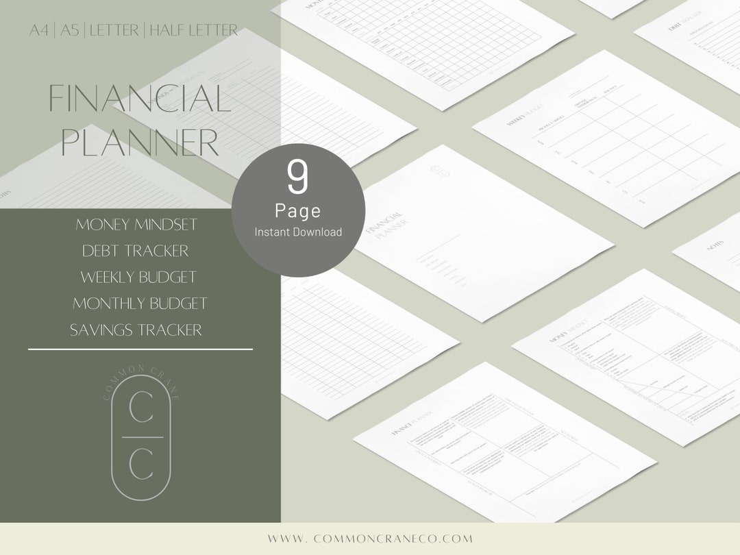 Financial Planner Refill| Printable Planner Inserts| A4, A5, Letter ...
