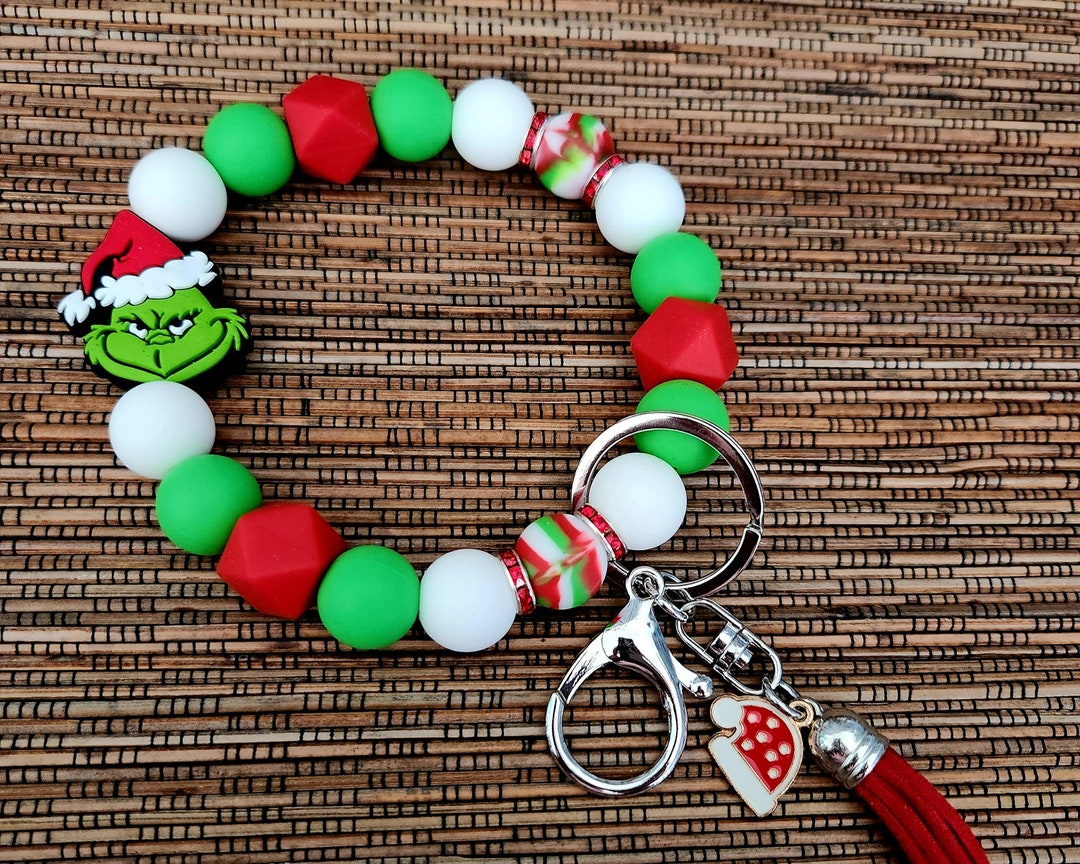 Green Christmas Character Key Fob Wristlet - Etsy