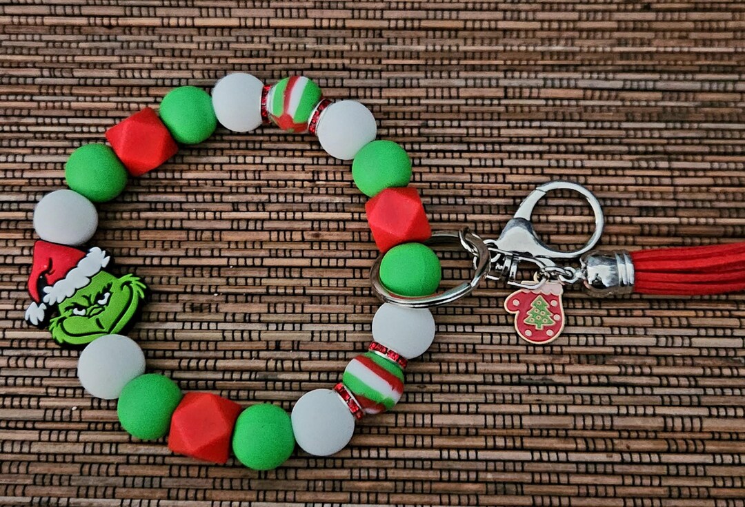 Green Christmas Character Key Fob Wristlet - Etsy
