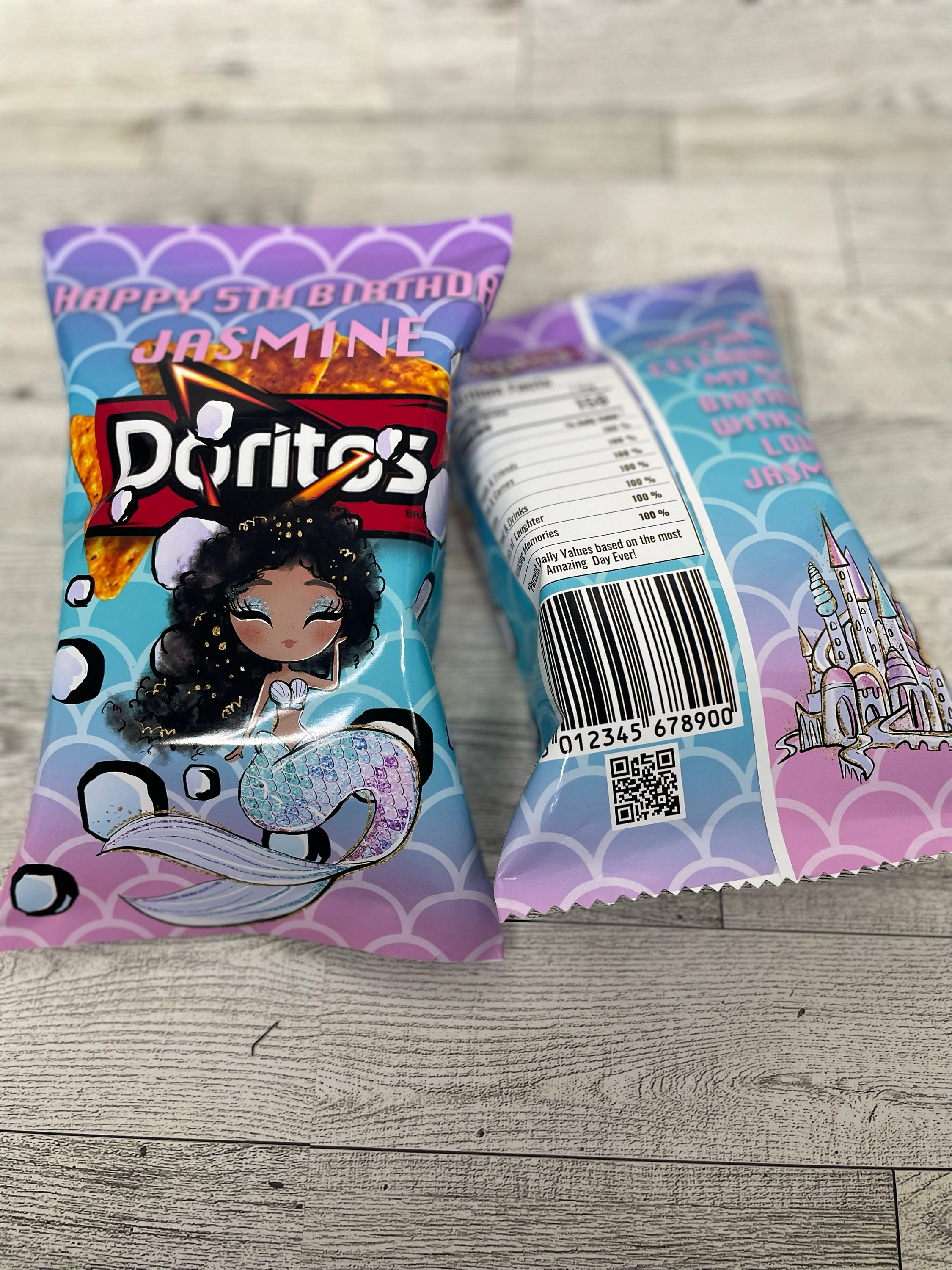 Mermaid Chip Bag Custom Chip Bags Birthday Chip Bags Custom - Etsy