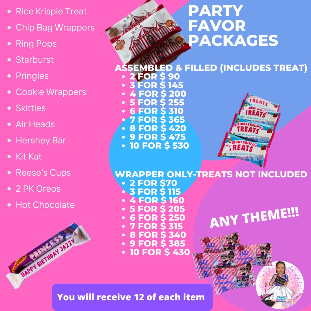 Party Favor Package Custom Party Favors Custom Party Bundle - Etsy