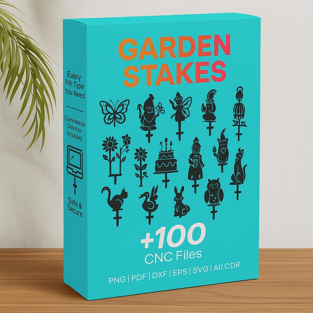 100+ Garden Stakes DXF Files for Plasma Laser CNC – Vegetables, Gnomes ...