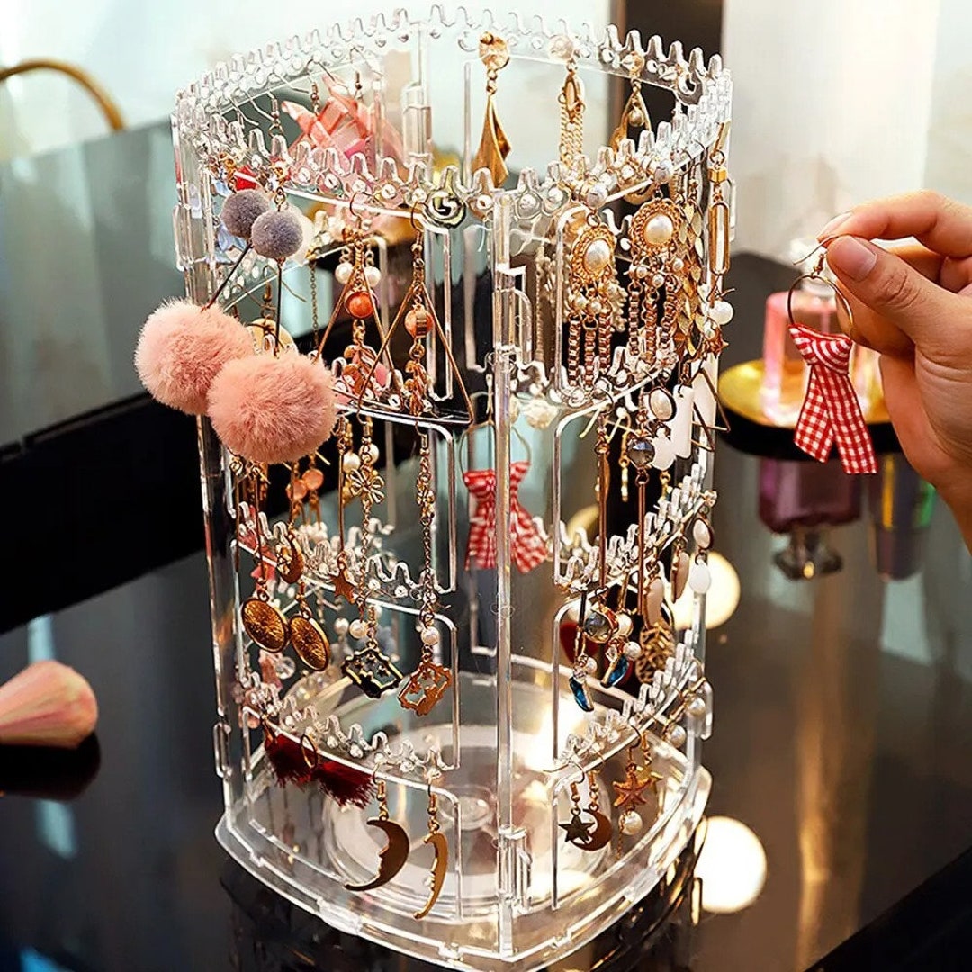Stylish 360-degree Rotating Jewelry Organizer: Showcase Your Collection ...