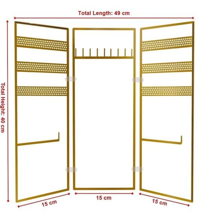 Foldable Golden Jewelry Stands Rings Necklace Earring - Etsy