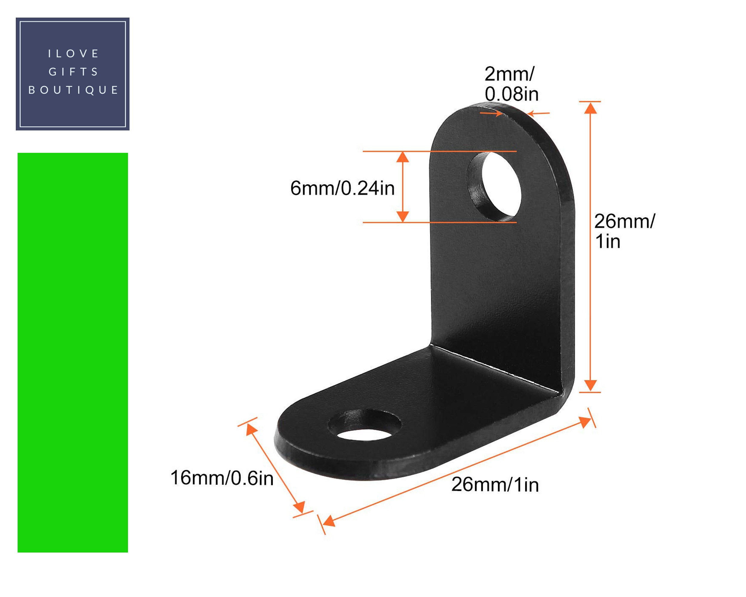 50 PCS Black Corner Brace, Black L Shaped Bracket Small Angle Bracket ...