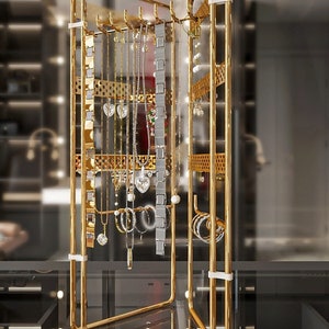 Foldable Golden Jewelry Stands, Rings, Necklace, Earring, Bracelets ...