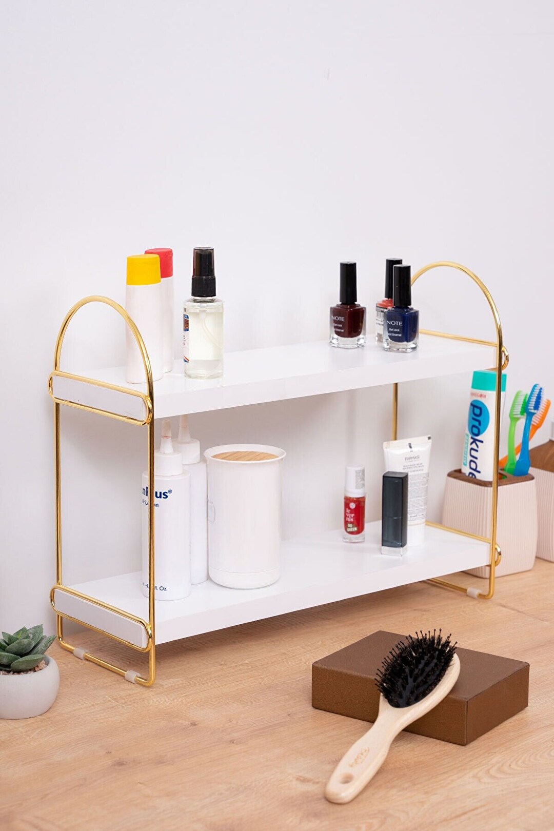 White Wall Shelf, Desk Shelf, Natural Wood, Bedroom, Decorative, Living ...