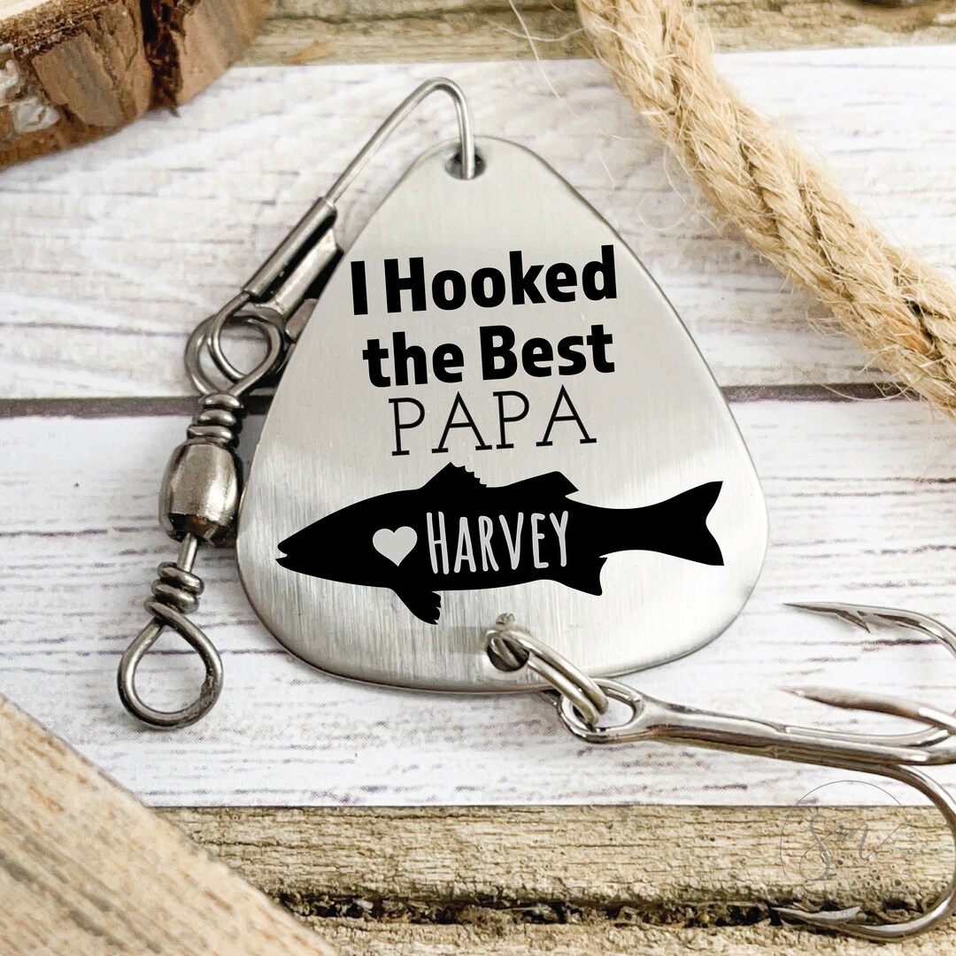 Papa Fishing Lure Personalized Gift for Grandpa Father's Day Father's ...