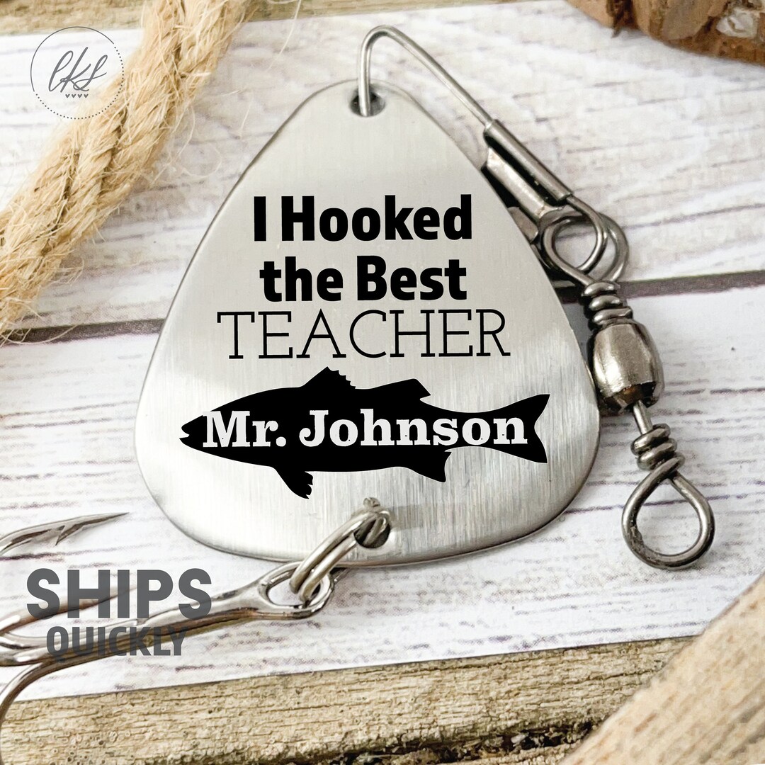 Teach Fish Fishing Lure Personalized Gift for Teacher Retirement ...