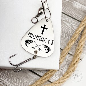Bible Verse Fishing Lure Personalized Gift for Godly Person Cross Jesus ...