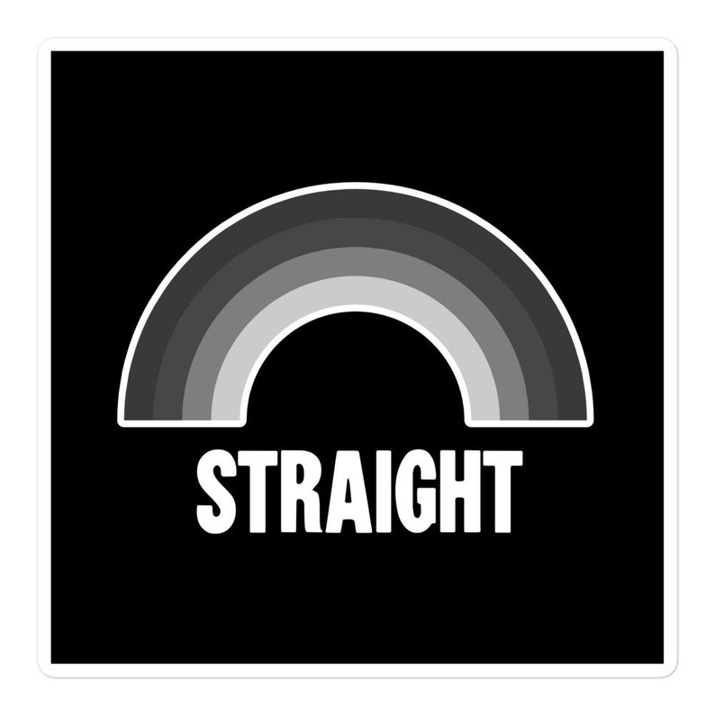 New Black Novelty Comedy Vinyl Sticker Straight Heterosexual Etsy