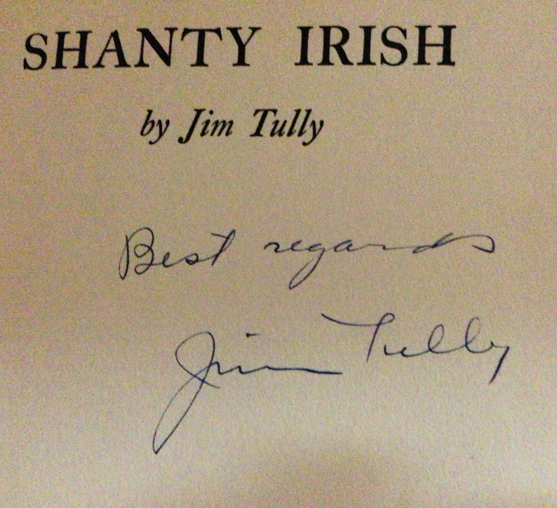 Shanty Irish-jim Tully-first Edition-1928-author Signed Inside Cover ...