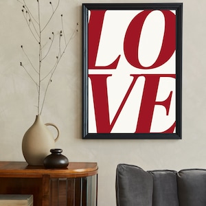Love Wall Art Print Trendy Love Print Download Red Love Poster Trendy ...