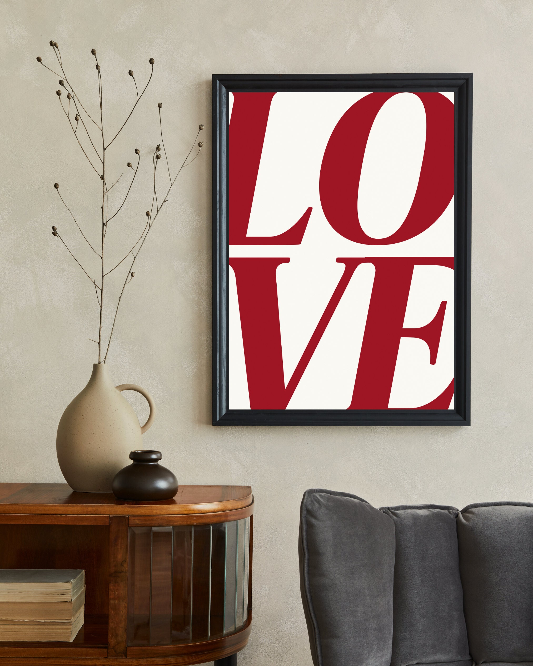 Love Wall Art Print Trendy Love Print Download Red Love Poster Trendy ...