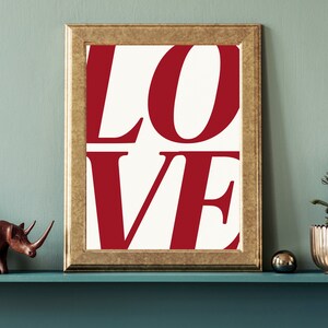 Love Wall Art Print Trendy Love Print Download Red Love Poster Trendy ...