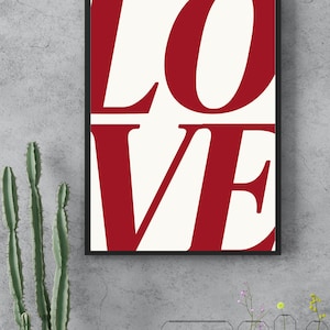 Love Wall Art Print Trendy Love Print Download Red Love Poster Trendy ...