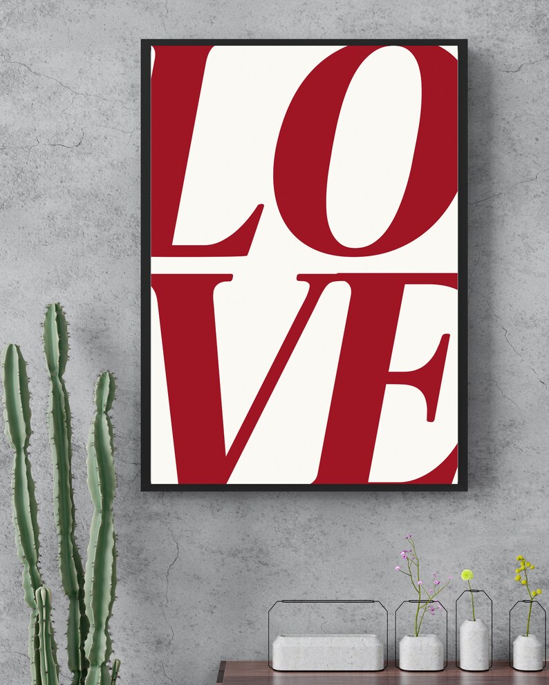 Love Wall Art Print Trendy Love Print Download Red Love Poster Trendy ...