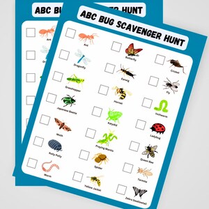 Bug Scavenger Hunt Printable for Kids, Outdoor Summer Activities for Kids, Insect Fun Preschool ...