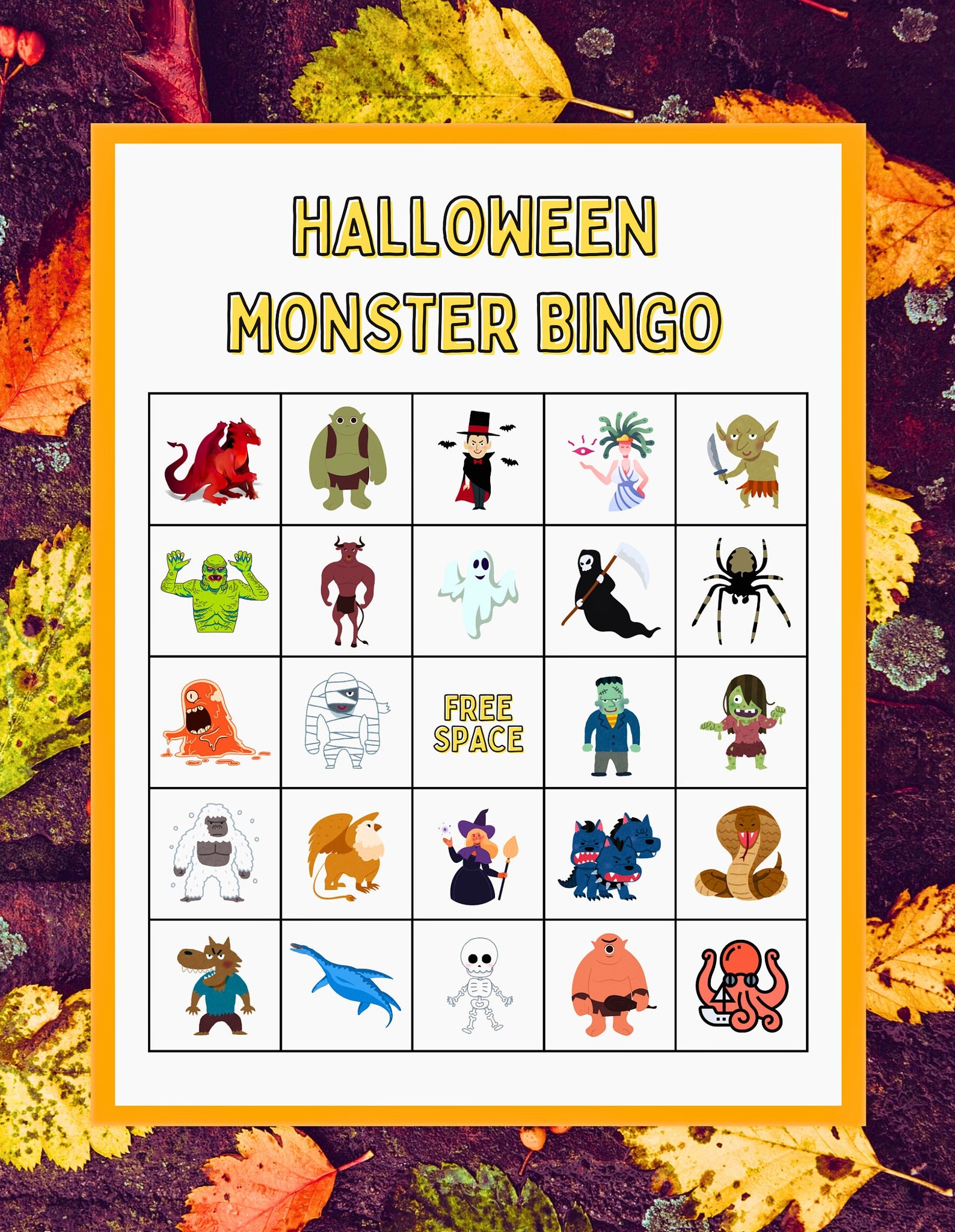 Halloween Bingo, Halloween Printable Activity for Kids, 32 Different ...