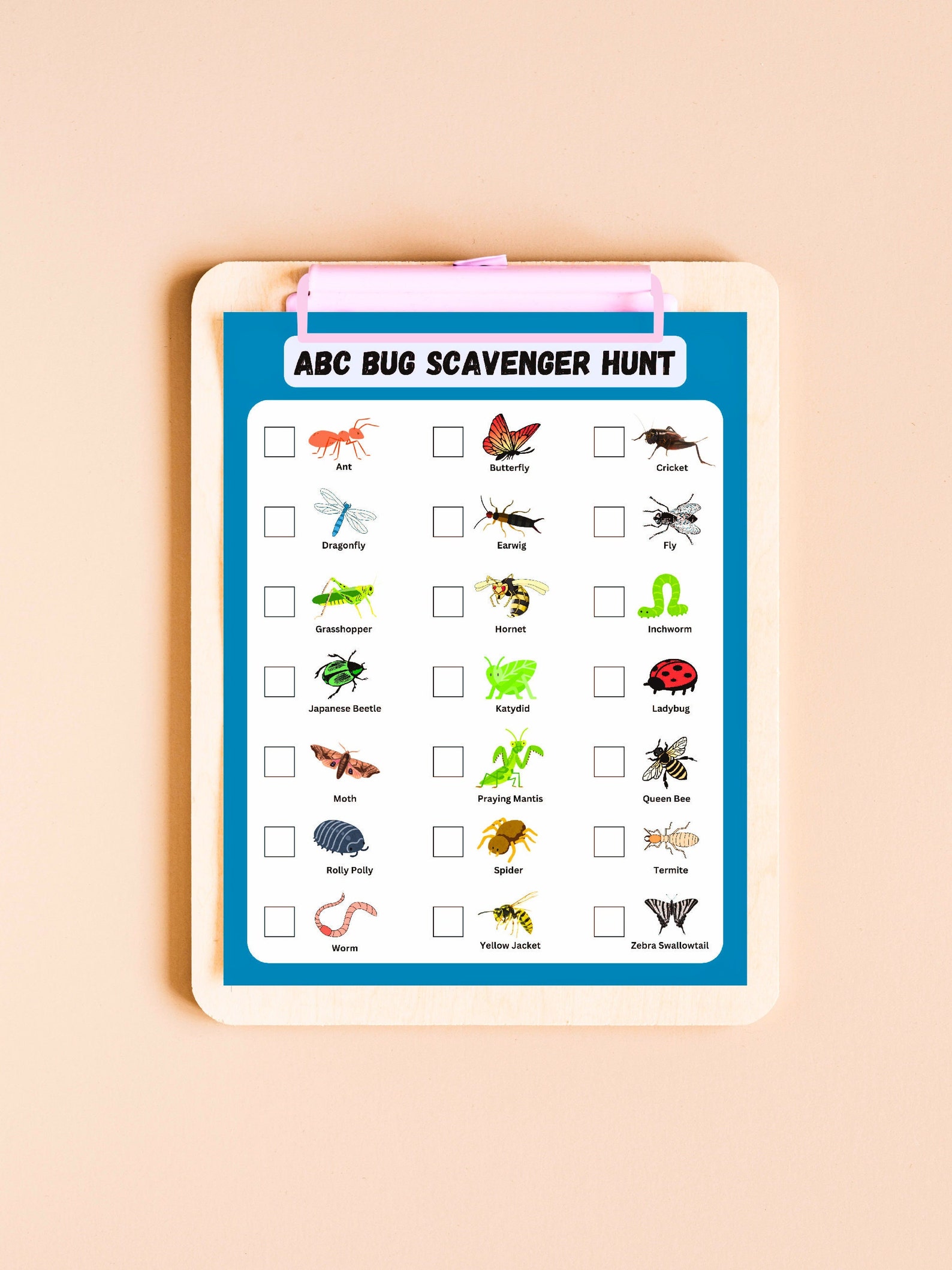 Bug Scavenger Hunt Printable for Kids, Outdoor Summer Activities for ...