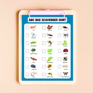 Bug Scavenger Hunt Printable for Kids, Outdoor Summer Activities for ...