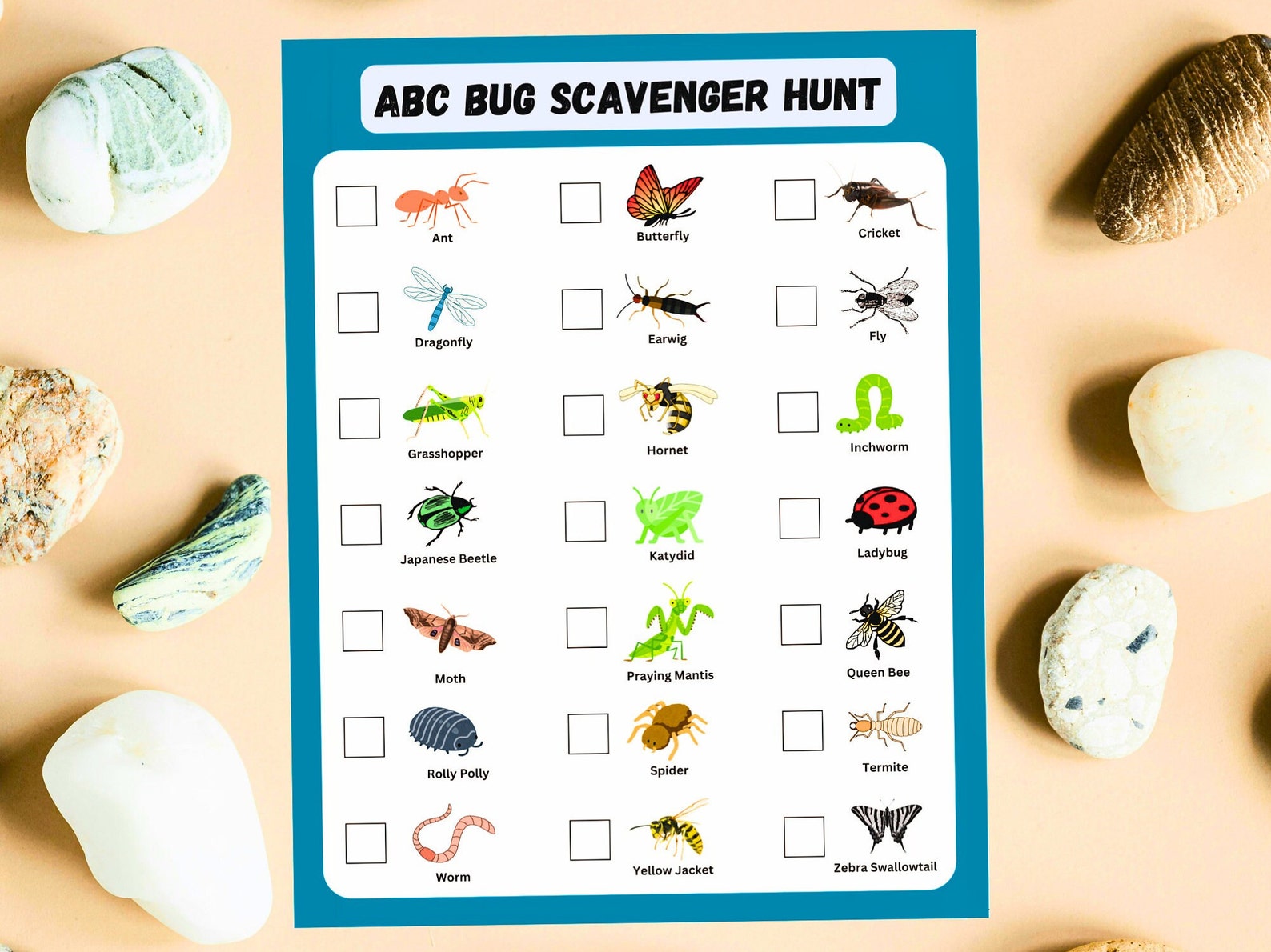 Bug Scavenger Hunt Printable for Kids, Outdoor Summer Activities for ...