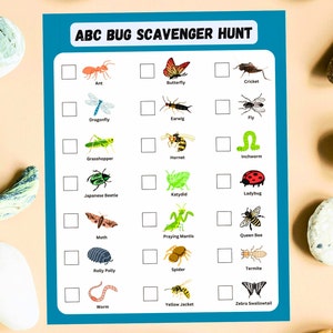 Bug Scavenger Hunt Printable for Kids, Outdoor Summer Activities for ...