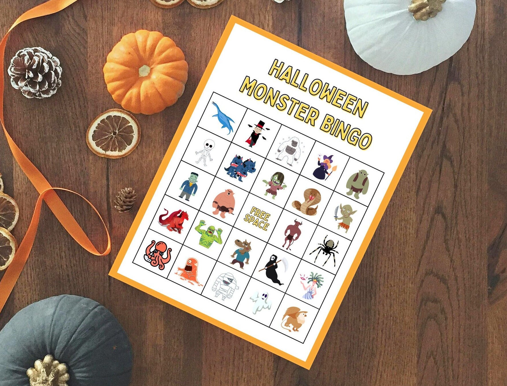 Halloween Bingo, Halloween Printable Activity for Kids, 32 Different ...