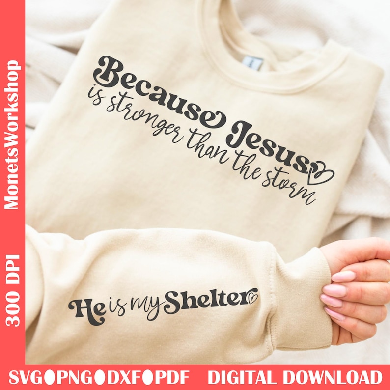 Stronger Than the Storm SVG PNG: Christian Faith in Jesus Cut File ...