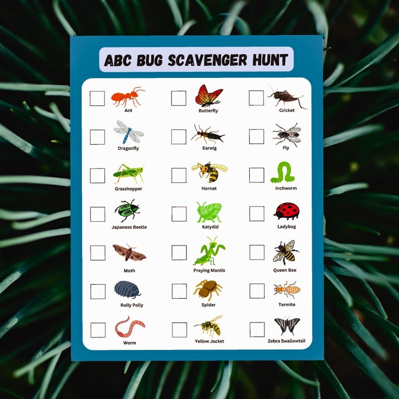 Bug Scavenger Hunt Printable for Kids, Outdoor Summer Activities for ...