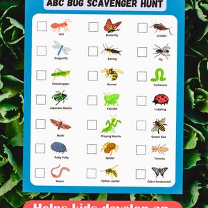 Bug Scavenger Hunt Printable for Kids, Outdoor Summer Activities for ...