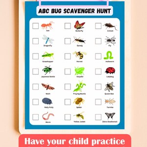 Bug Scavenger Hunt Printable for Kids, Outdoor Summer Activities for ...