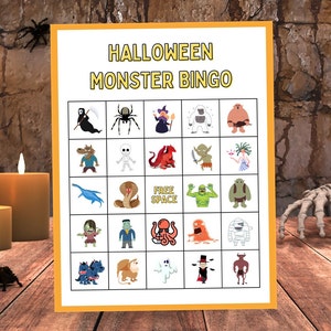 Halloween Bingo, Halloween Printable Activity for Kids, 32 Different ...