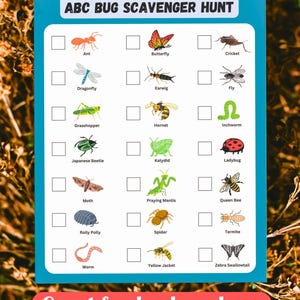 Bug Scavenger Hunt Printable for Kids, Outdoor Summer Activities for ...
