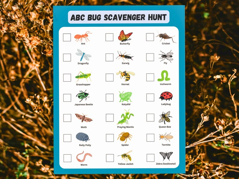 Bug Scavenger Hunt Printable for Kids, Outdoor Summer Activities for ...
