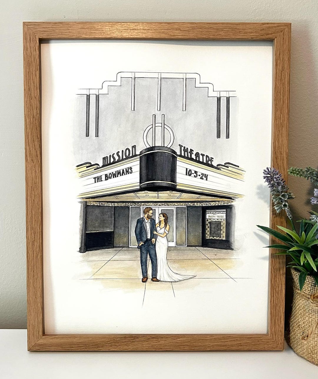 Hand Painted Custom Wedding Artwork, Bride and Groom Painting, Custom ...