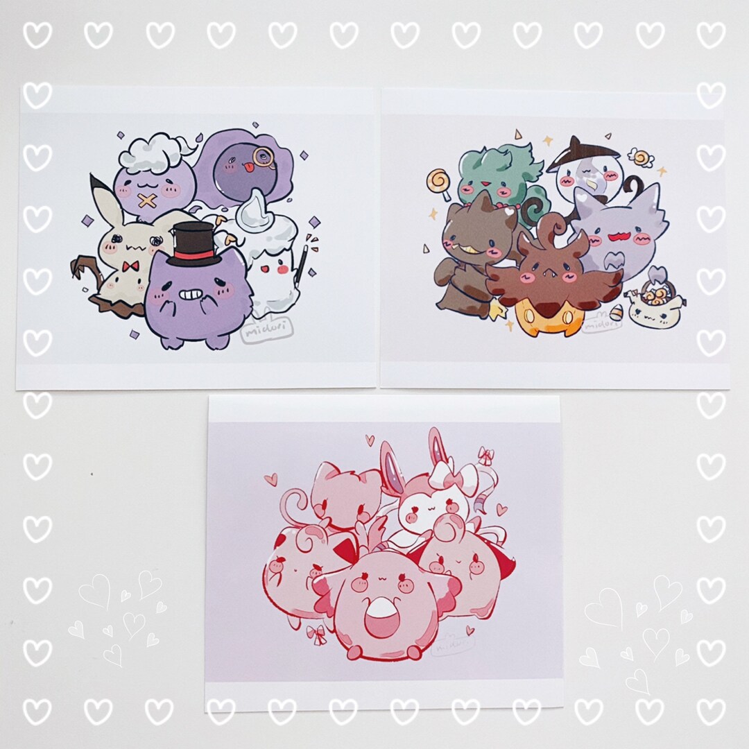 Kawaii Poke Group Mini Art Print - Etsy