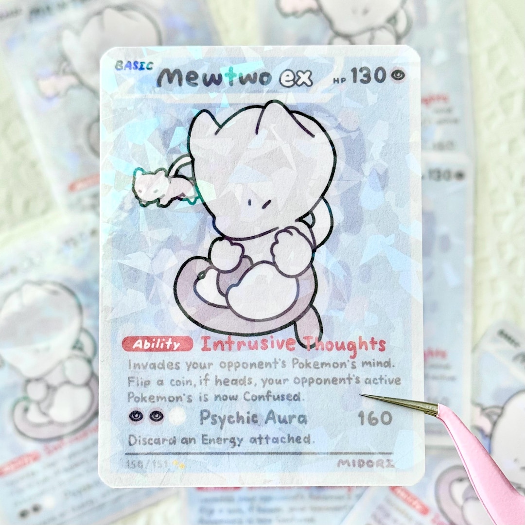 Mew2 EX Custom Fanmade Card | Holographic Collectible Card | Vinyl ...