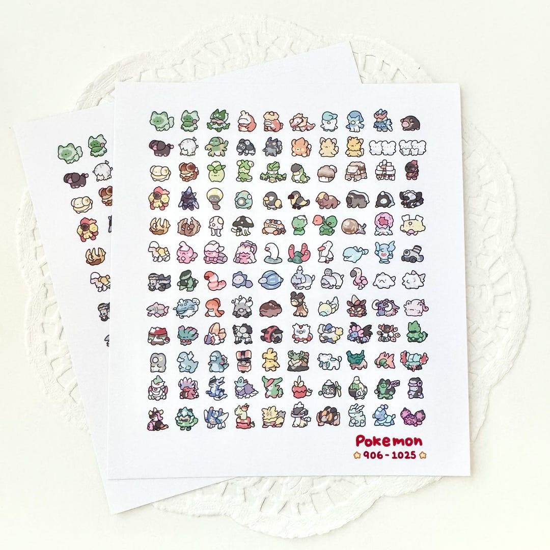 Poké Gen 9 906-1025 Mini Art Print L Wall Art - Etsy
