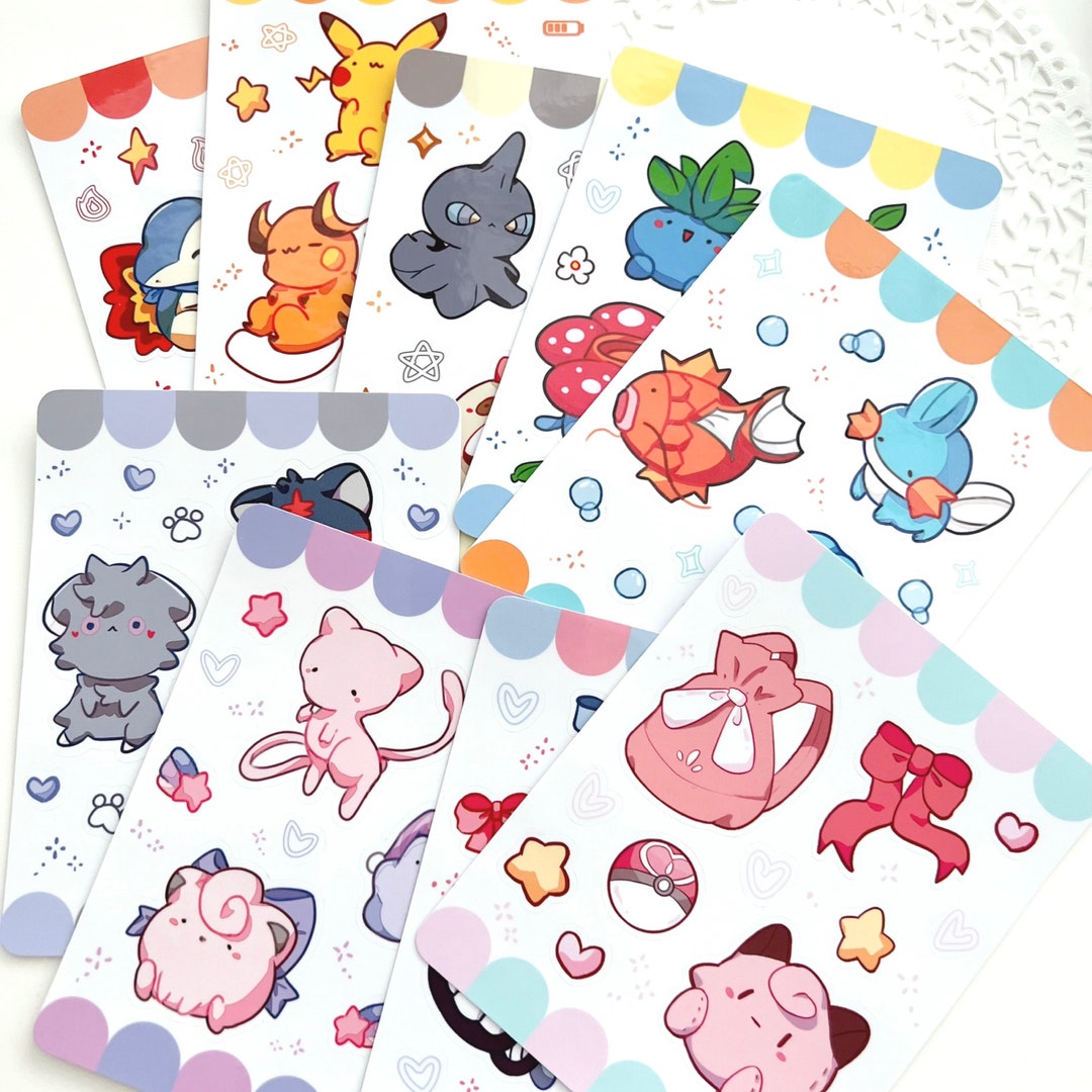 PKMN Poke Type Vinyl Sticker Sheet | 12 Stickers! - Etsy
