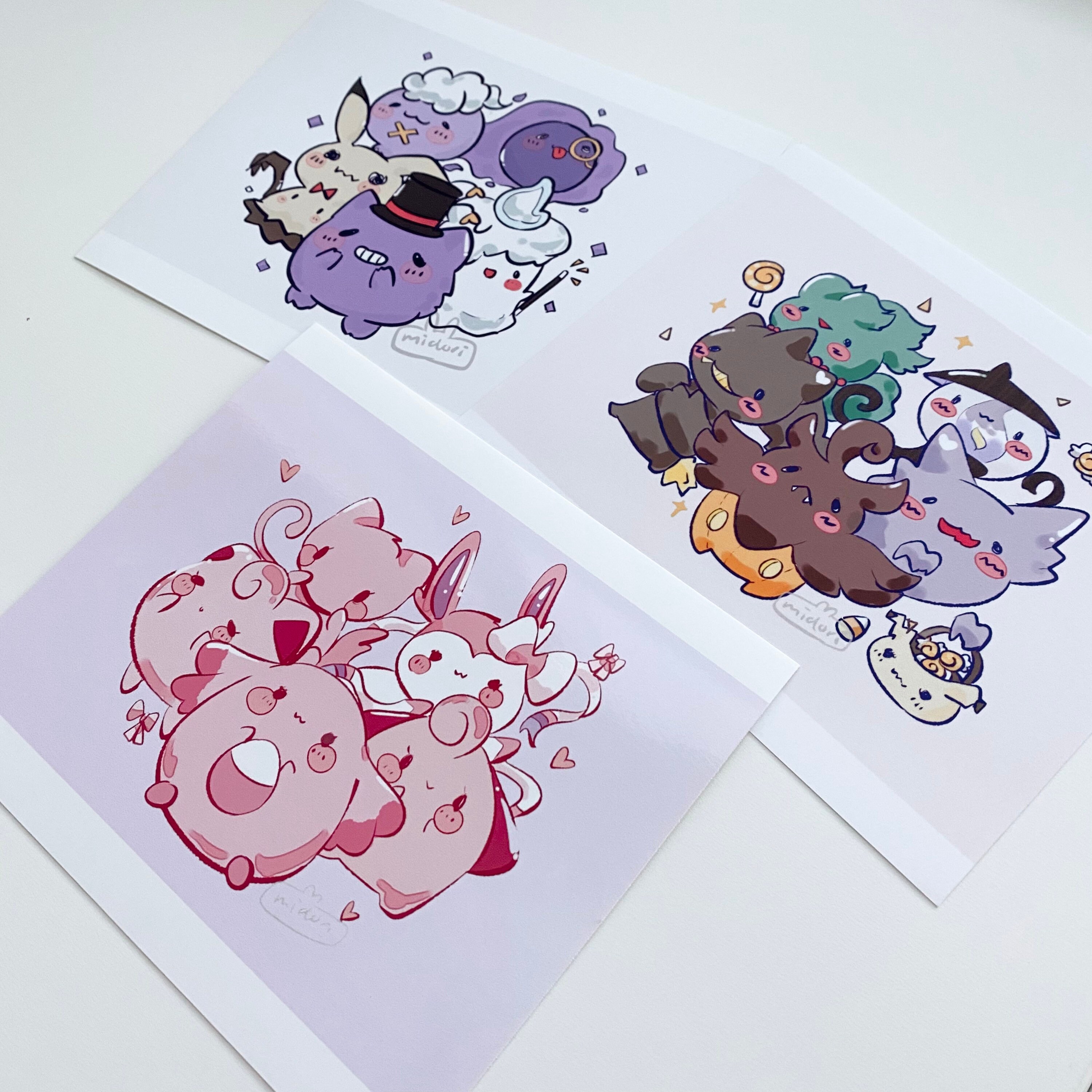 Kawaii Poke Group Mini Art Print - Etsy