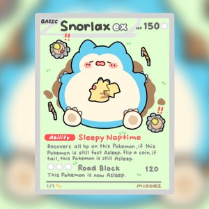 Snore EX Custom Fanmade Card | Holographic Collectible Card | Vinyl ...